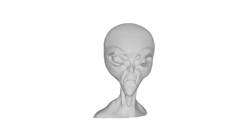 Grayscale 3D for Lightburn 3D Slice CNC Alien Bust Profile Ufo PNG 1012 ...