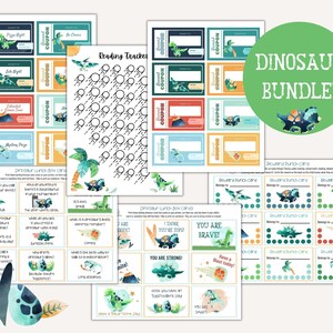 Printable Dinosaur Reward Coupons and Reading Tracker Bundle, Instant ...