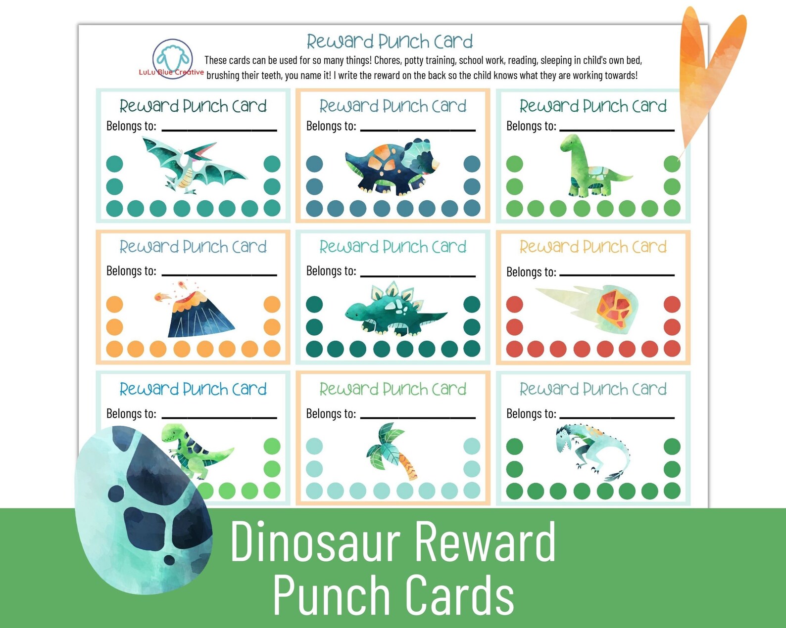 Printable Dinosaur Reward Coupons and Reading Tracker Bundle, Instant ...