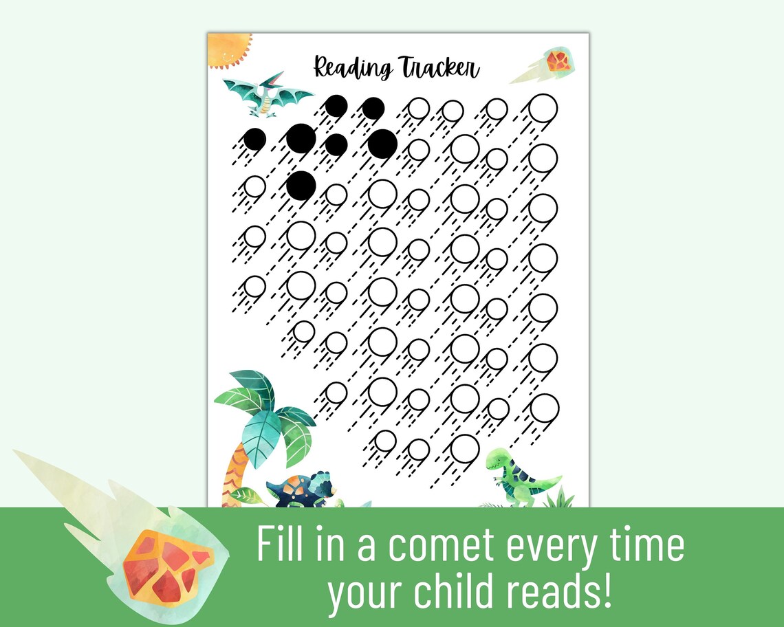 Printable Dinosaur Reward Coupons and Reading Tracker Bundle, Instant ...