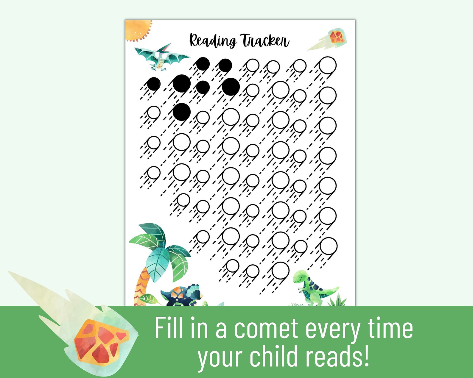 Printable Dinosaur Reward Coupons and Reading Tracker Bundle, Instant ...