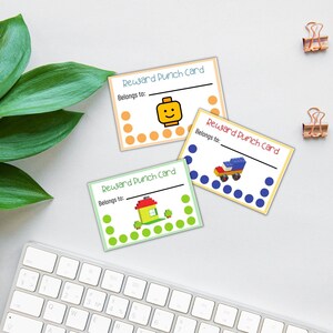 Building Blocks Reward Punch Card: Kids Chore Tracker (printable PDF ...
