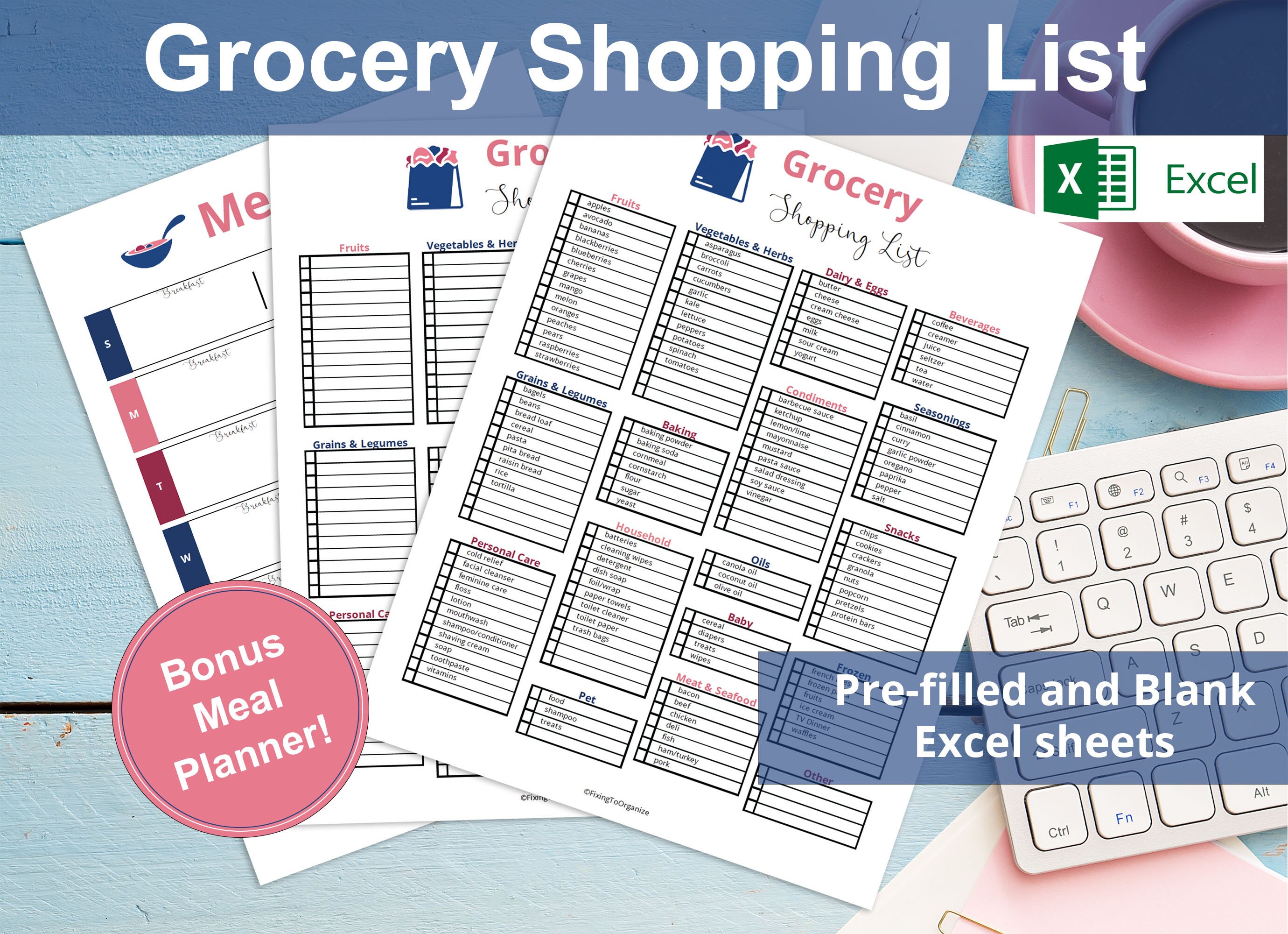 Excel Shopping List Grocery List Etsy UK Excel Shopping List Grocery List Etsy UK
