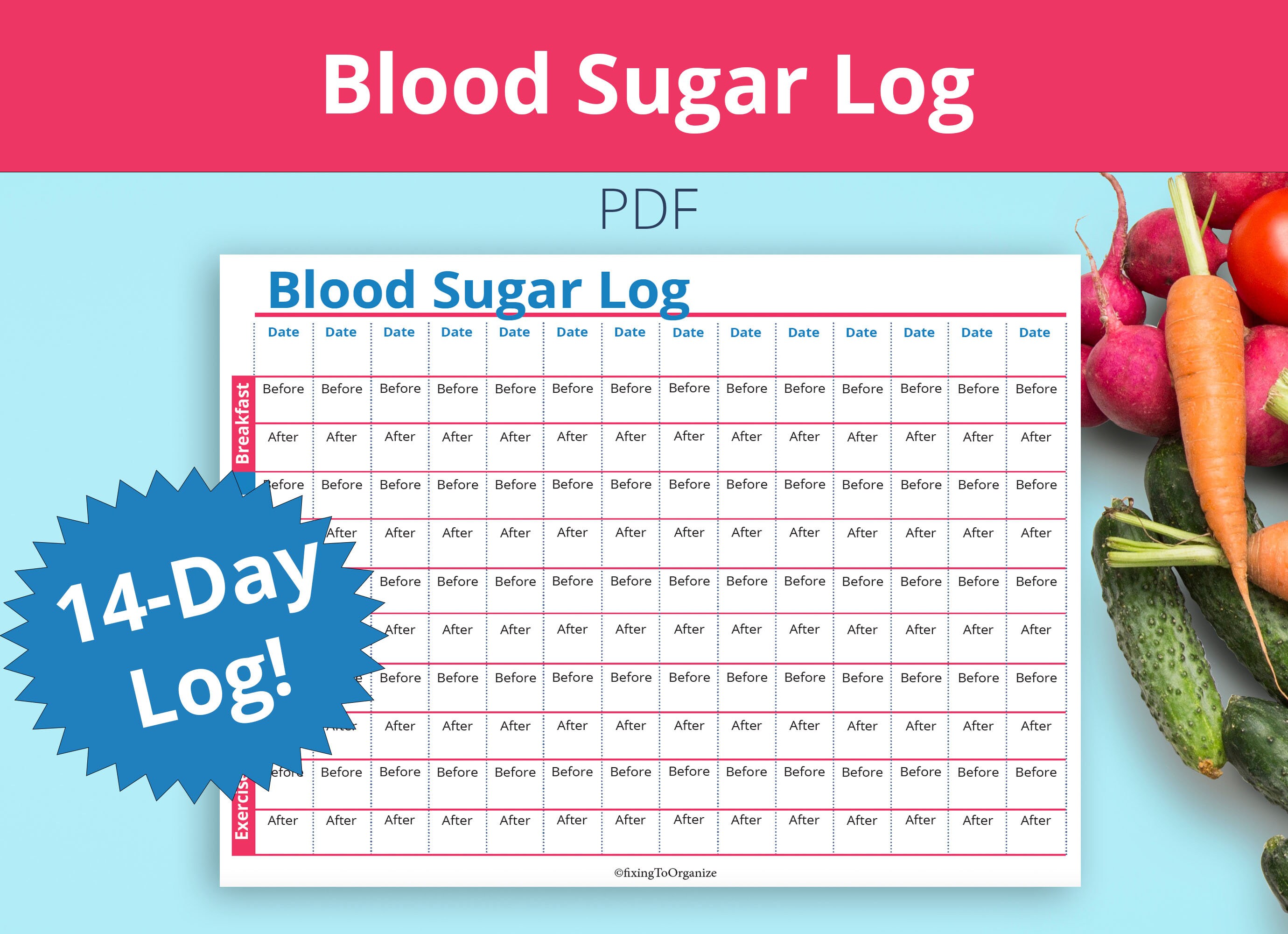 Blood Sugar Log | Glucose Tracker - Etsy