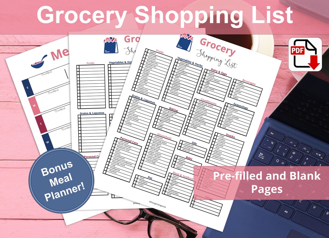 Grocery List Printable | Grocery Shopping List - Etsy