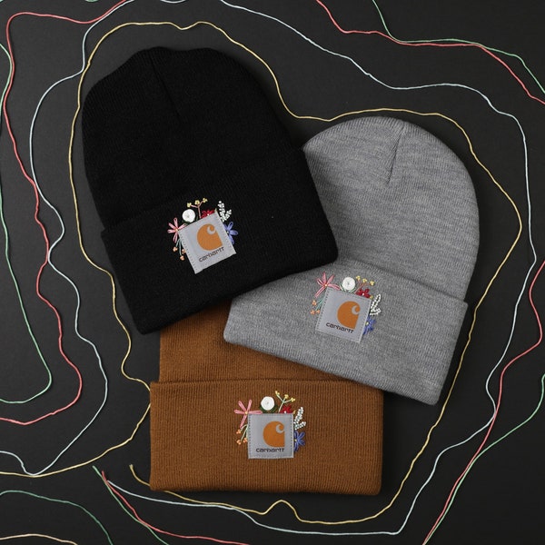 Hand Embroidered Beanie - Etsy