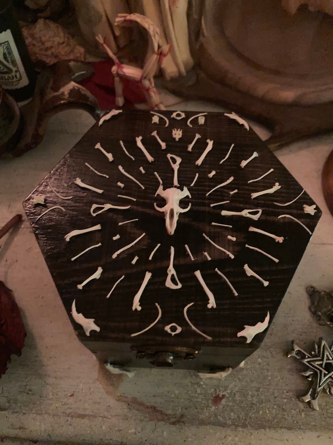Bone Art Jewelry Box - Bone Covered Jewelry Box - Gothic Jewelry Box ...