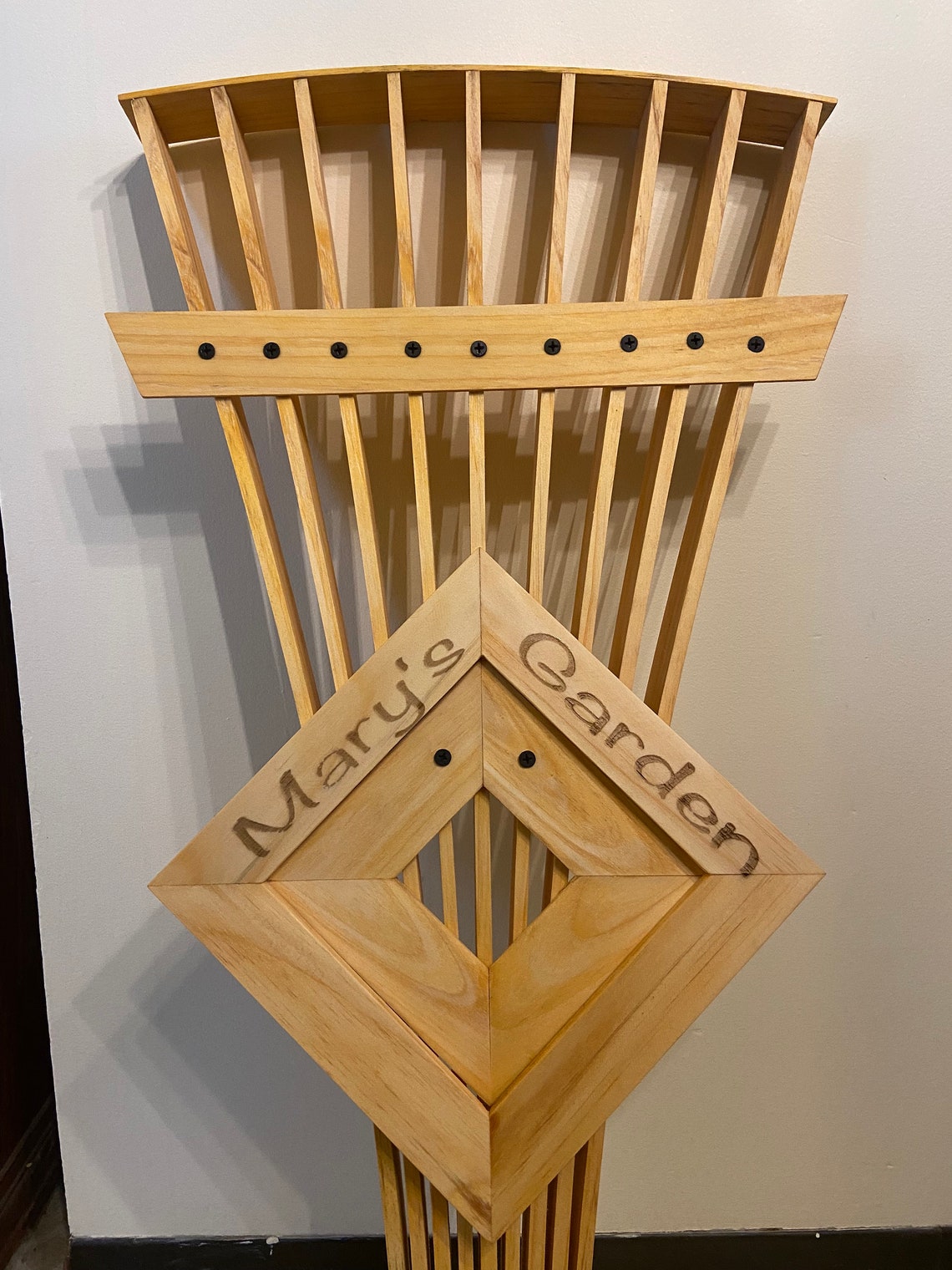 Wooden Fan Trellis Garden Decor Flower Stand Obelisk - Etsy