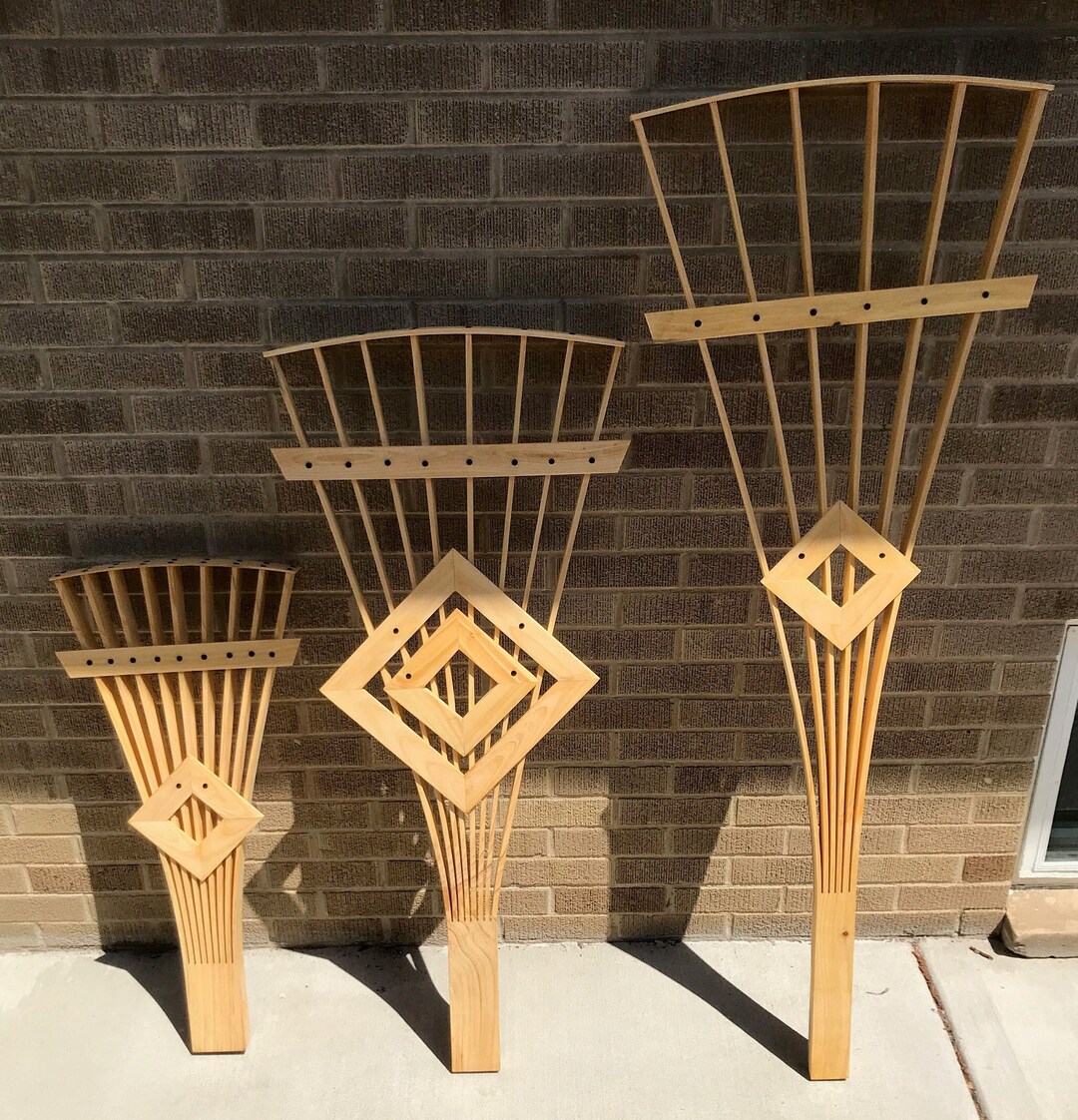 Wooden Fan Trellis Garden Decor Flower Stand Indoor or - Etsy