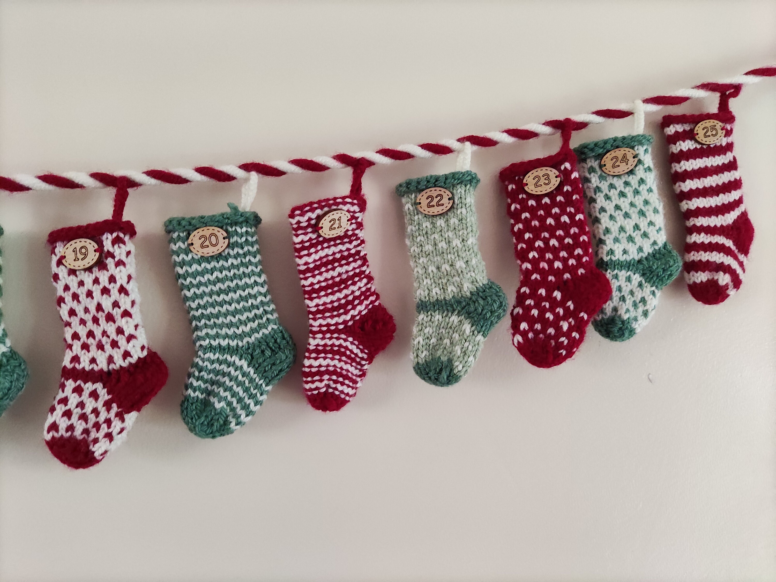 Mini Stockings Christmas Advent Calendar Garland Knitting - Etsy