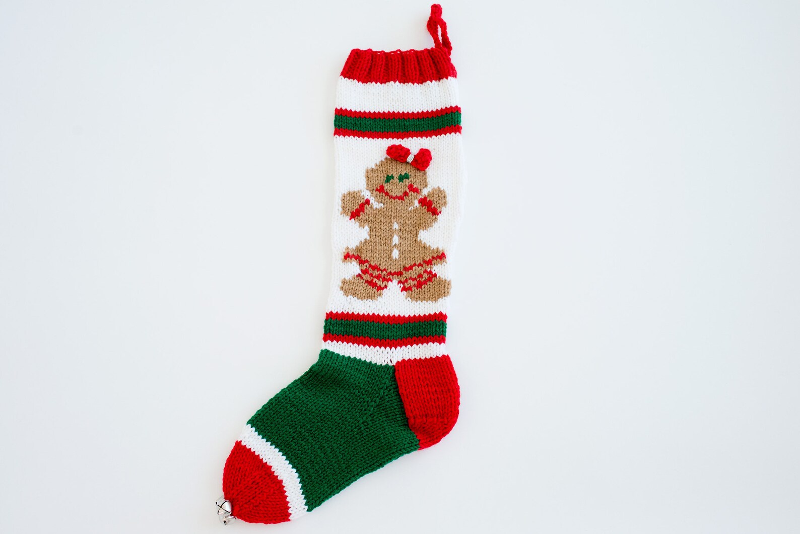 Knit Christmas Stocking Personalize Gingerbread Girl - Etsy
