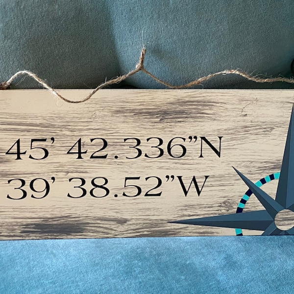 Coordinate Wood Sign - Etsy UK