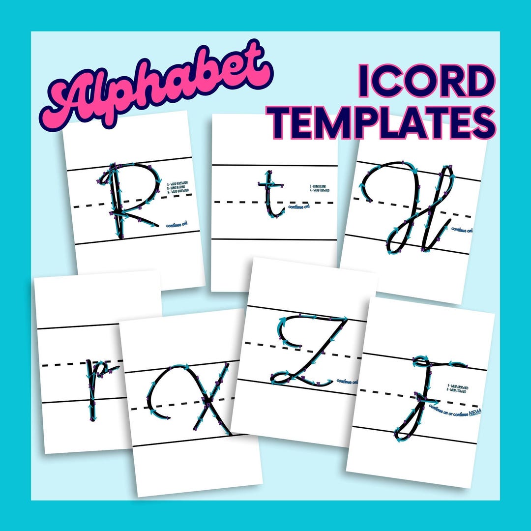 PRINTABLE Knitted I-cord Letter Learning Guide for Wire Art, Uppercase ...