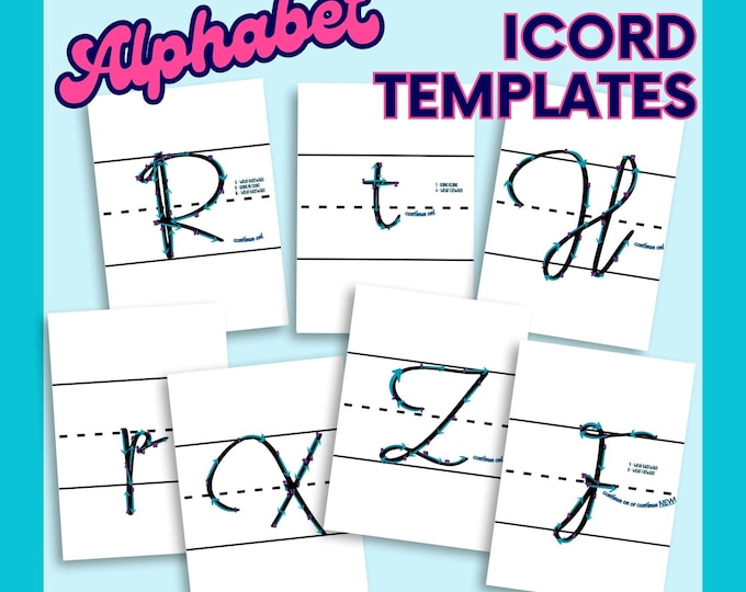Knitted I-cord Letter Learning Guide for Wire Art, Uppercase ...