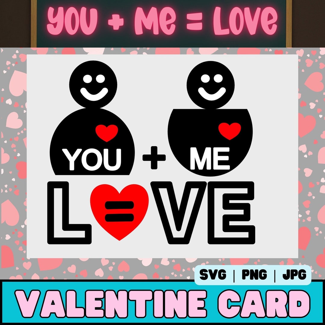 PRINTABLE You + Me = Love Card Bundle | 3D DIY Card Great for Valentine ...