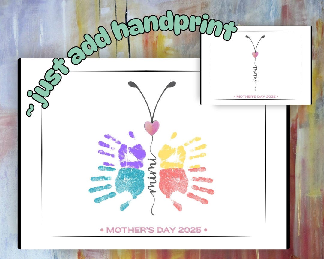 PRINTABLE Mother's Day DIY Child's Handprint Butterfly Art Craft ...
