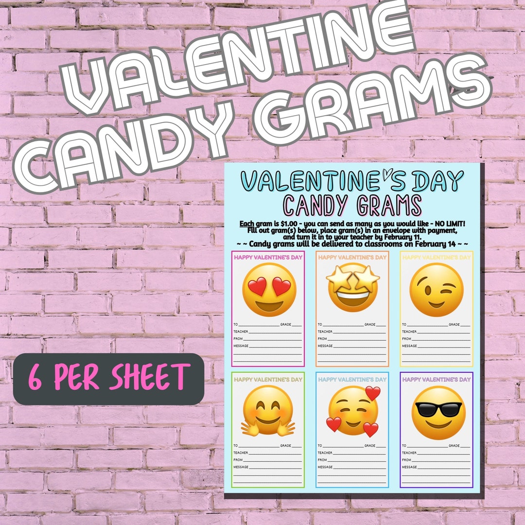 SWEET Valentine's Day Candy Gram Form, School Candy Gram Form ...