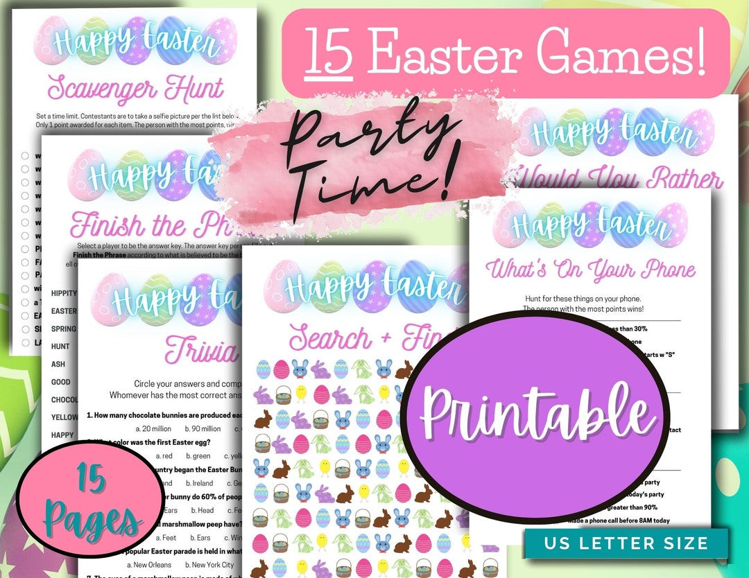 Easter Party Games for Kids and Adults Easter Classroom Activities for ...