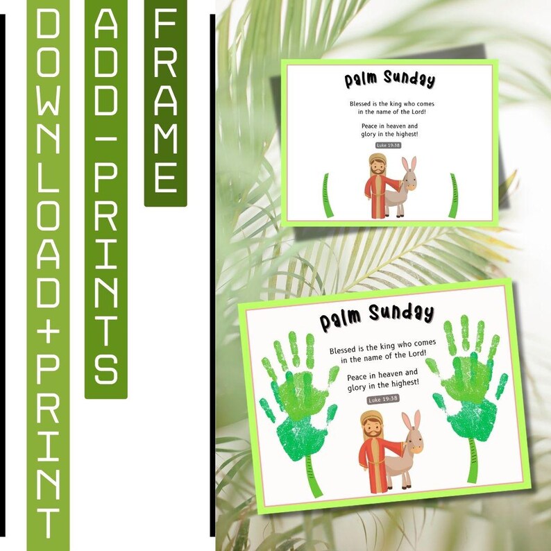 Palm Sunday DIY Child's Handprint Art Craft - Printable Palm Sunday ...