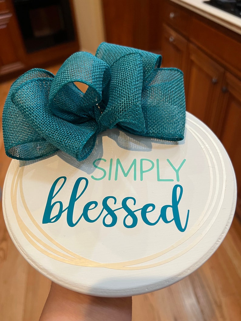 Simply Blessed Sign With Bow Calm Space for Minimalist Simply Blessed ...