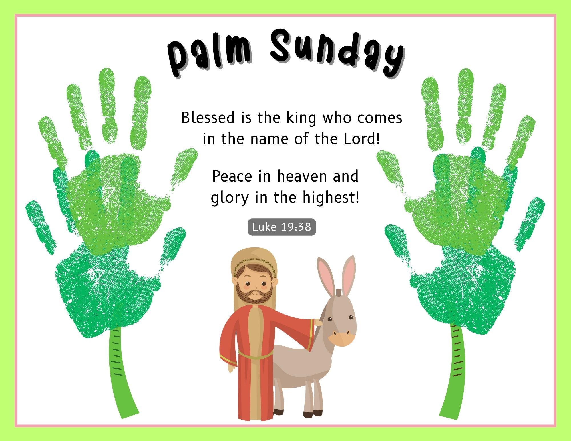 Palm Sunday DIY Child's Handprint Art Craft - Printable Palm Sunday ...