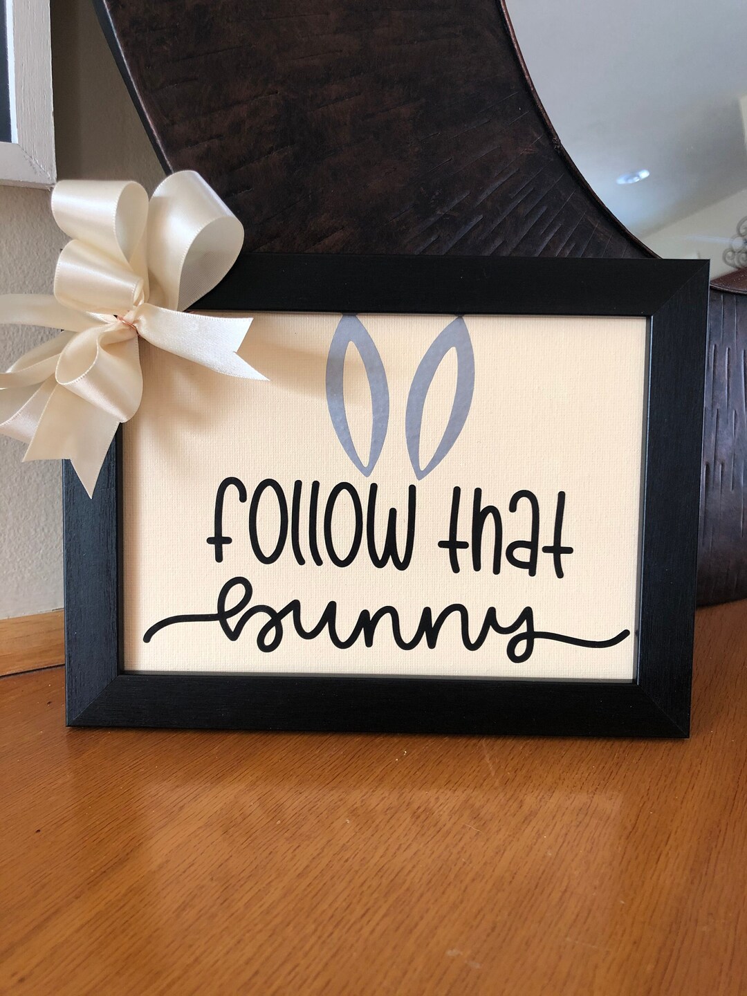 Easter Sign Follow That Bunny With Bunny Ears | Minimalist Easter Bunny ...