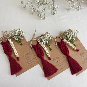 Macrame Keychain With Special Name and Card for Your - Etsy