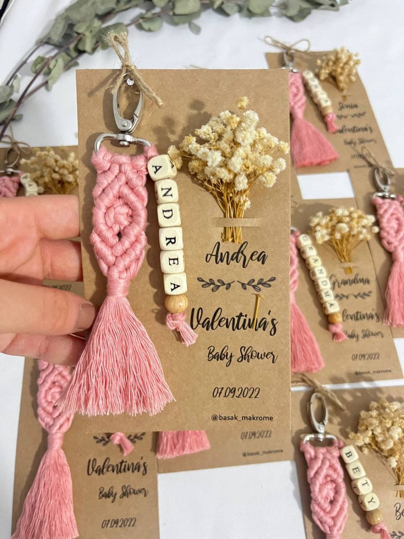Macrame Keychain With Special Name and Card for Your - Etsy
