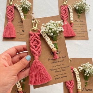 Macrame Keychain With Special Name and Card for Your - Etsy