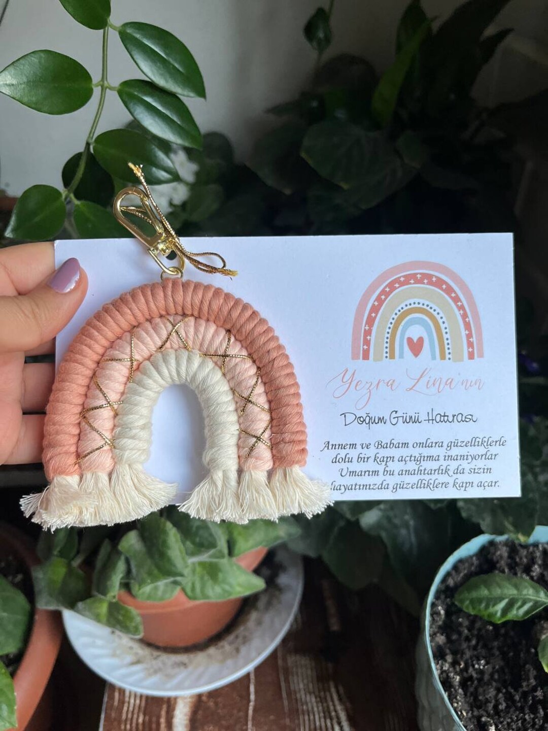 Rainbow Macrame Keychain Baby Shower Macrame Keychain - Etsy