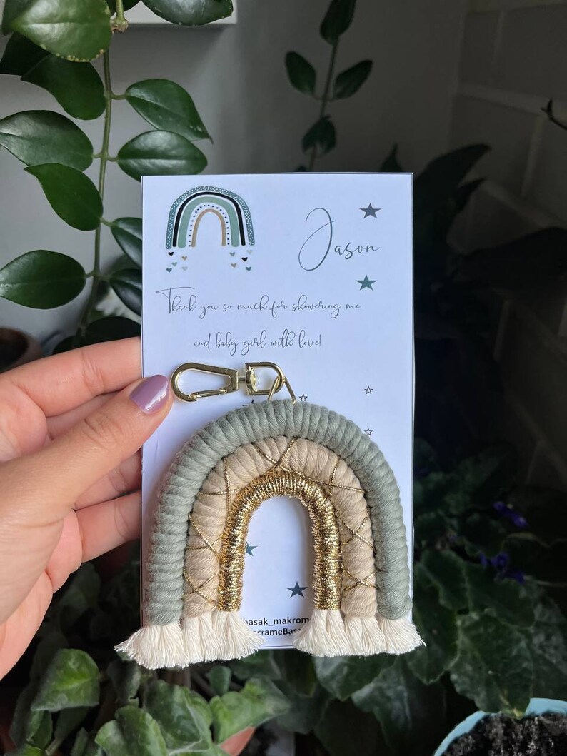 Rainbow Macrame Keychain Baby Shower Macrame Keychain - Etsy