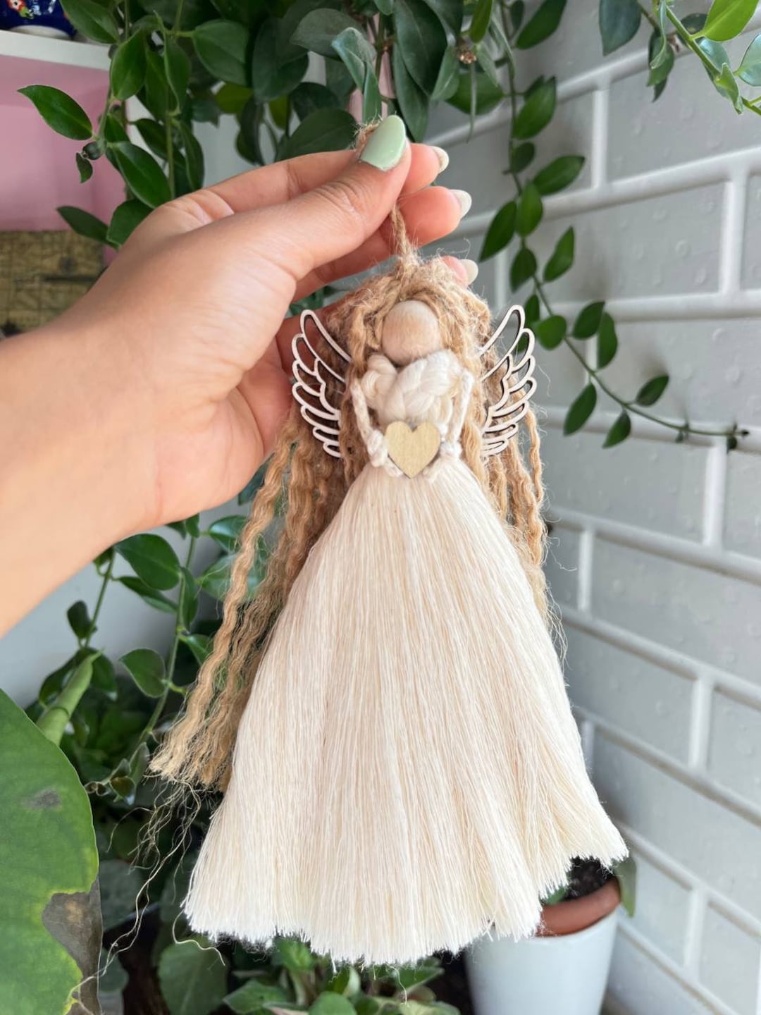 Macrame Christmas Ornament Angel, Home Decor Macrame Angel, Christmas ...