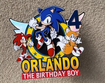 Super Sonic Cake Topper Customizable With Personalization - Etsy