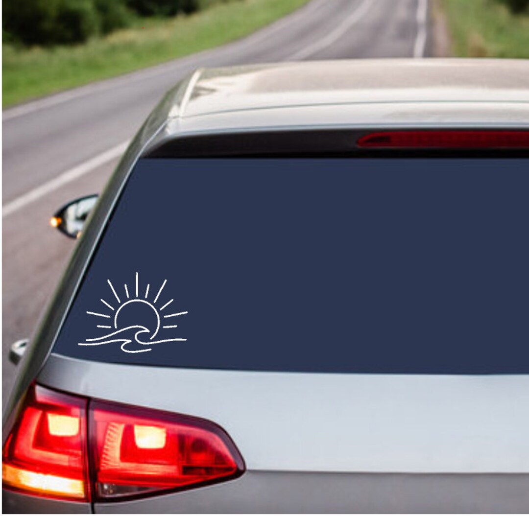Sun and Waves Window Decal - Etsy