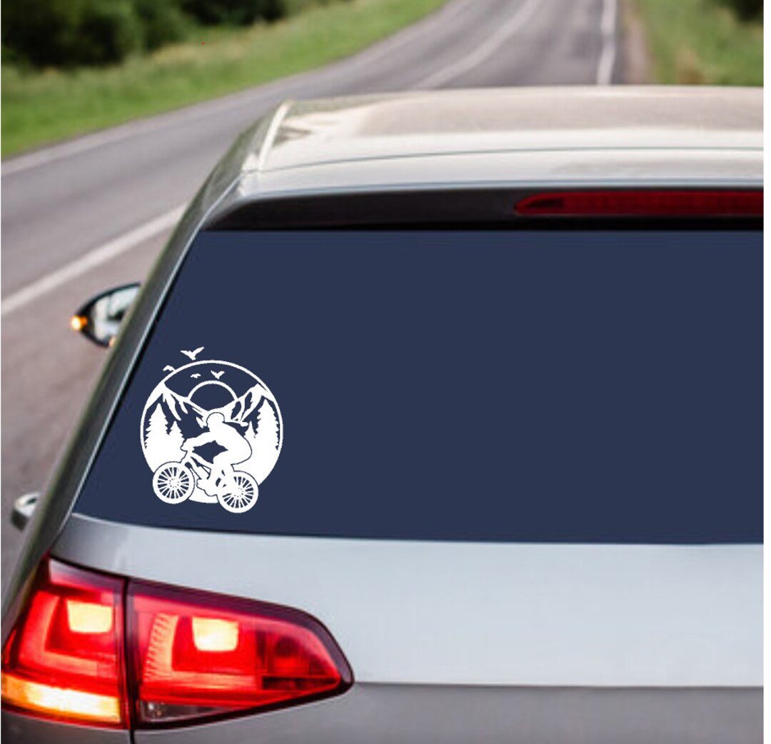Mountain Riding Window Decal - Etsy