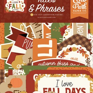 Echo Park 'I Love Fall' Titles & Phrases, Ephemera, Fall, Scrapbooking ...