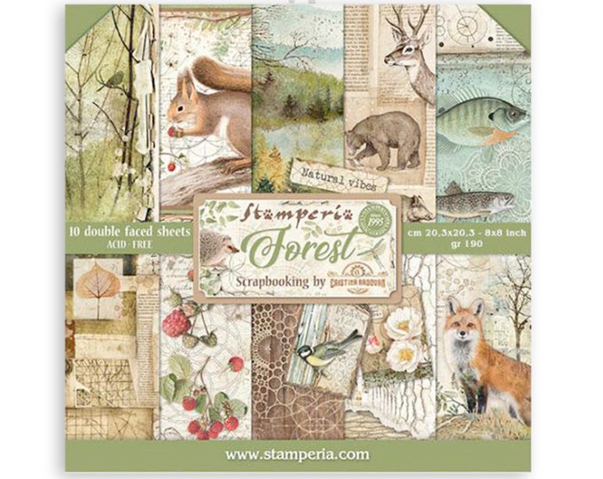 Stamperia 'forest' 8 X 8 Paper Pad, Stamperia, Stamperia Papers, Stamperia Forest, Scrapbooking ...