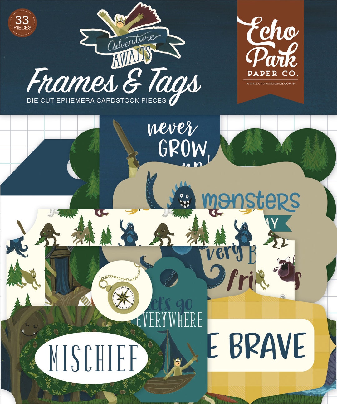 Echo Park 'adventure Awaits' Frames & Tags, Adventure Awaits ...