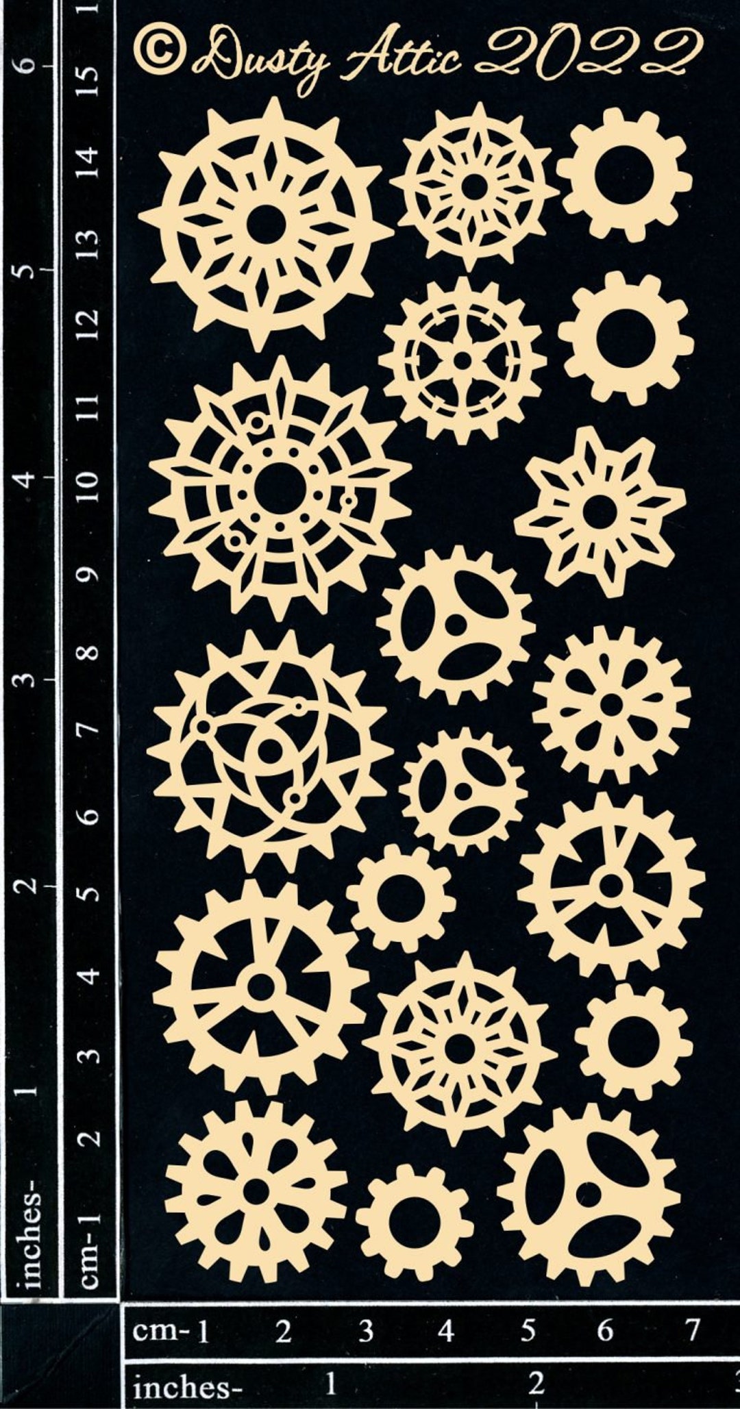 The Dusty Attic Laser Cut Chipboard, 'mini Cogs 3', DA3364 ...