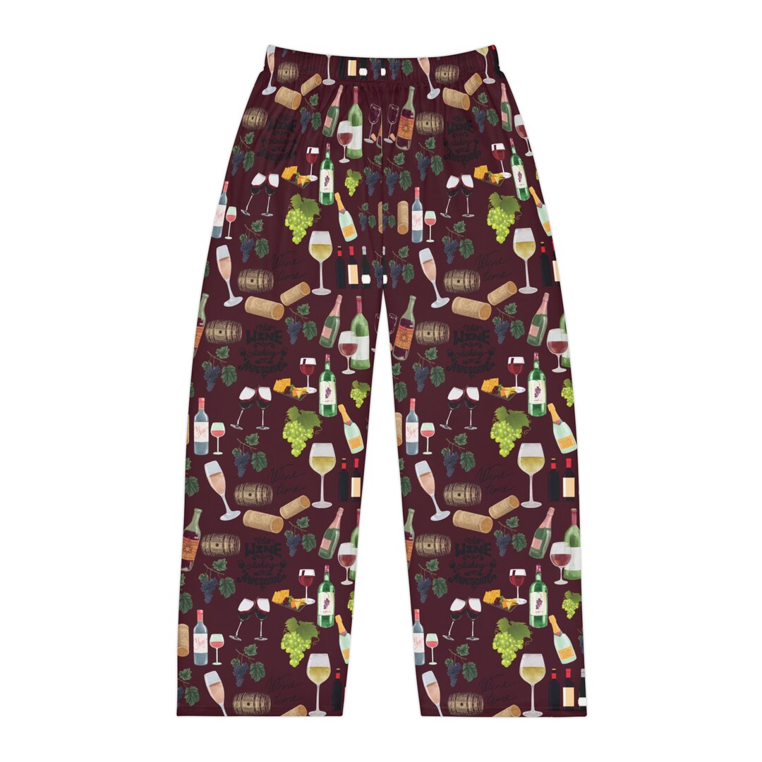 Men's Pajama Pants Wine Themed Pajama Pants Wine Pajamas Pants Wine ...