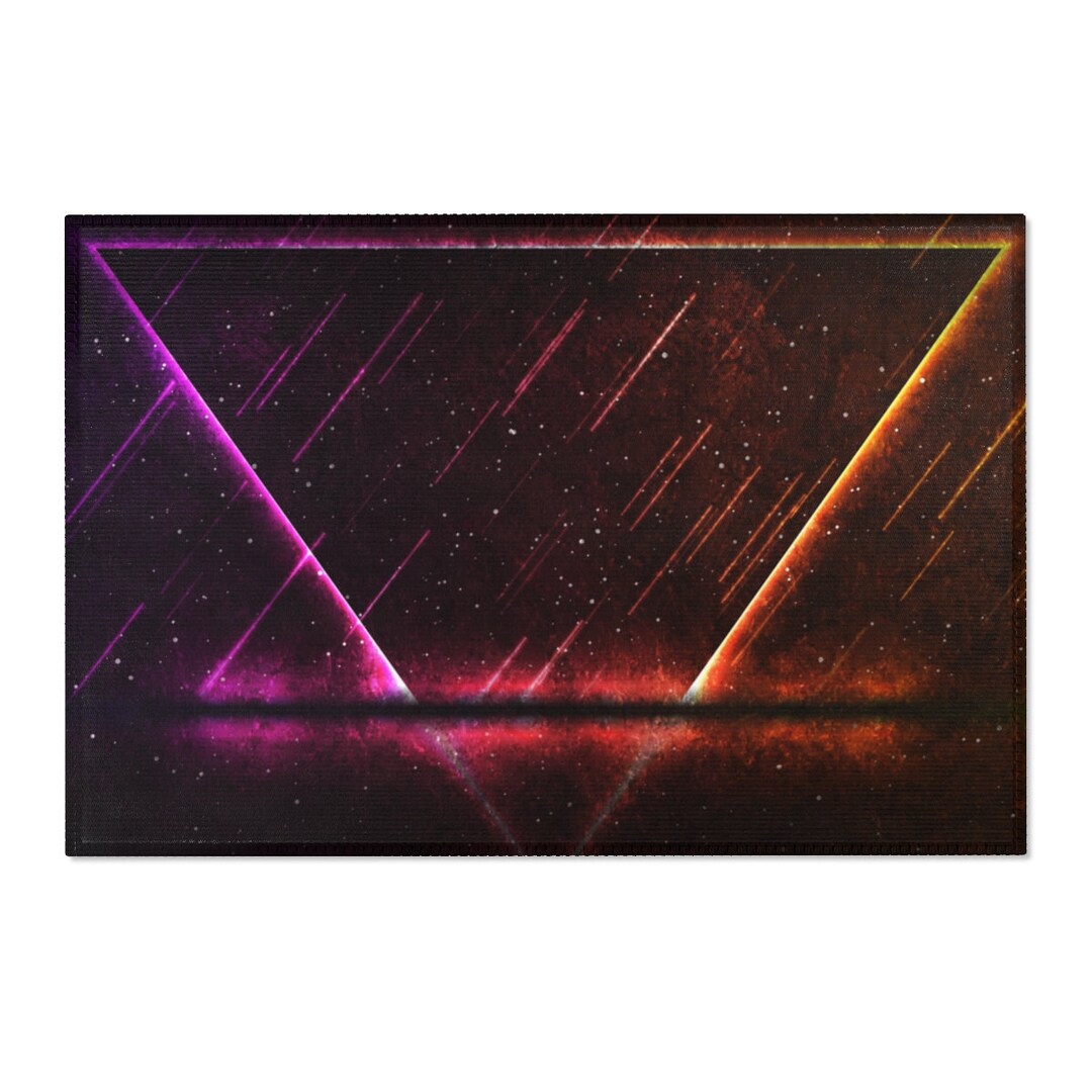 Neon Area Rug Stormy Artwork Gamer Area Rug Neon Color Print Indoor ...