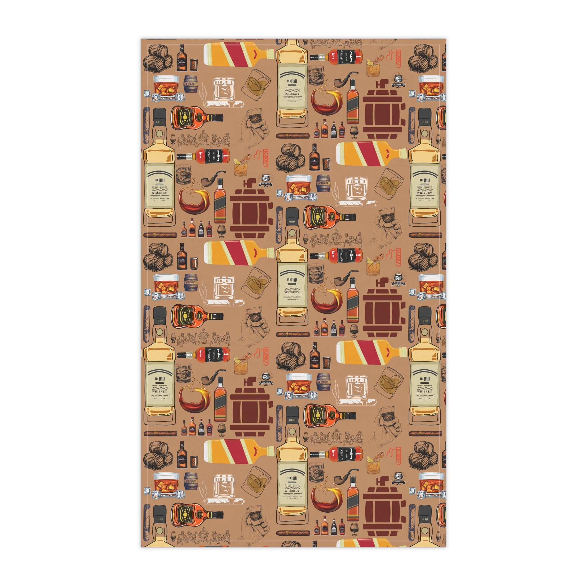 Whiskey Kitchen Towel Whiskey Themed Kitchen Towel Whiskey Pattern ...
