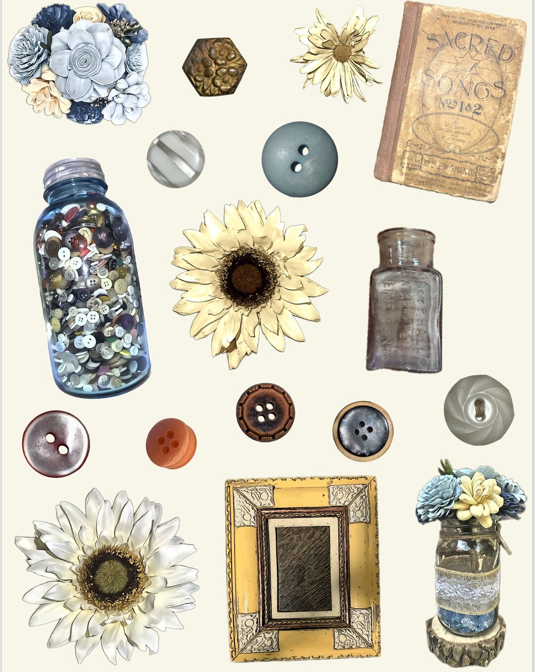 Digital Farmhouse Stickers to Decorate Your Digital Planners/calendars ...