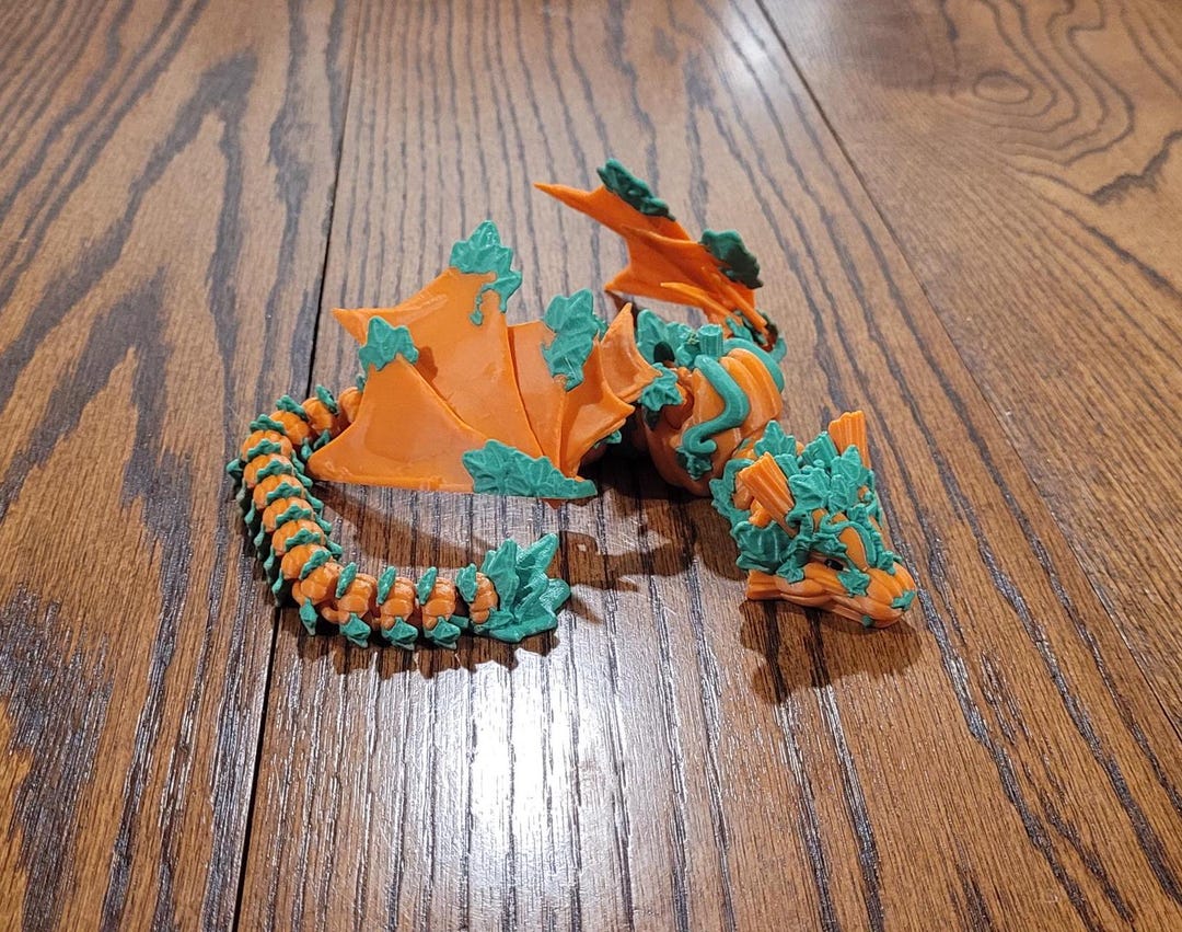 Articulated Pumpkin Dragon | Cinderwing3d | Fidget Toy | Gift for Child ...