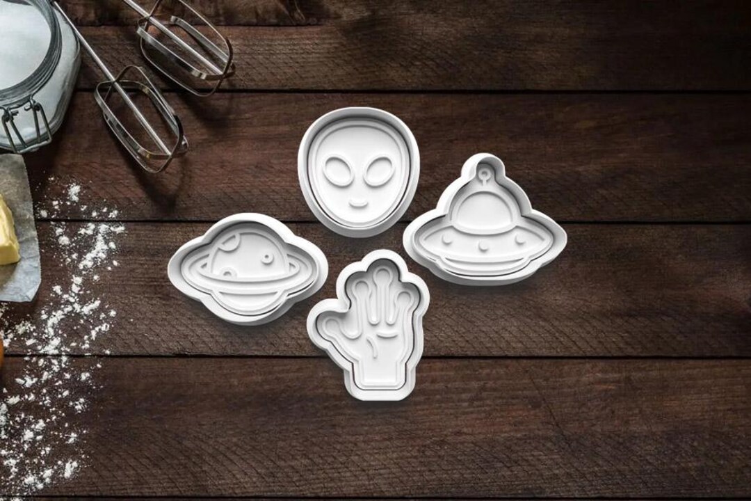 UFO Aliens Cookie Cutters | Clay Fondant Stamp | Cookie Stamps ...