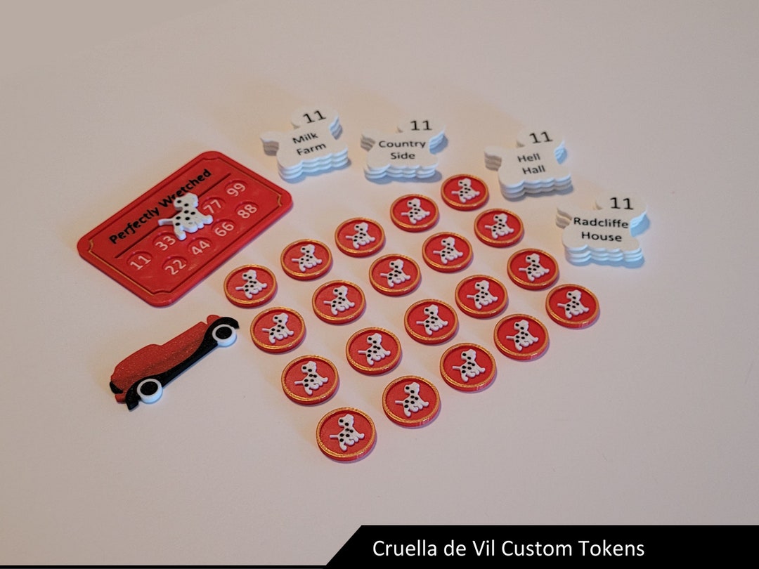 Cruella De Vil Upgrade Tokens | Villainous Board Game - Etsy