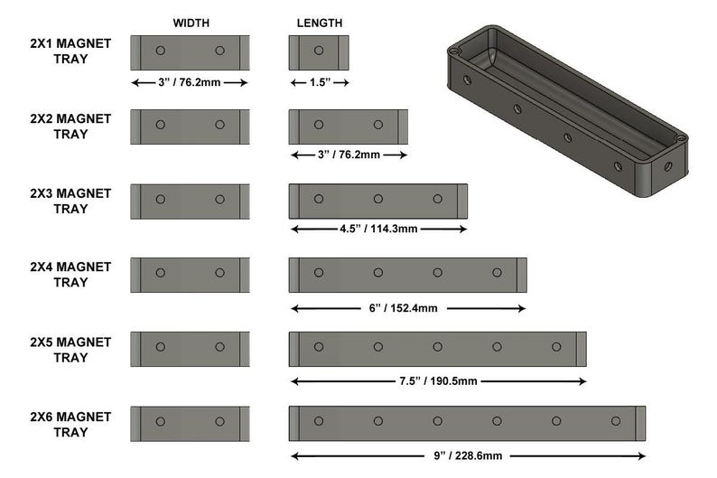 Magnetic Modular Token Storage Trays | 2 Magnet Wide | Modular Storage ...