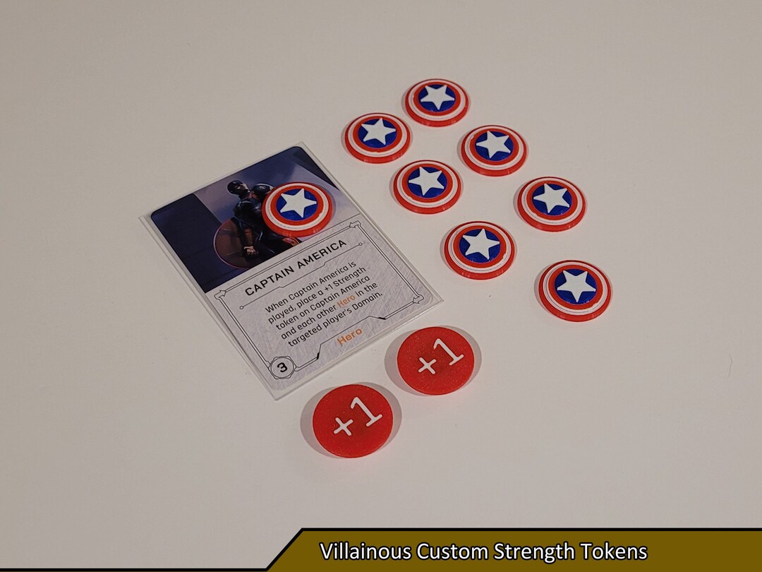 Captain America Shield Tokens | Marvel Villainous Board Game - Etsy