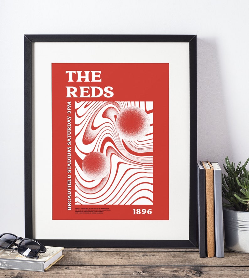 Crawley - Inspired Psychedelic Art Print in Team Colours A3/A4/A5 Gift ...