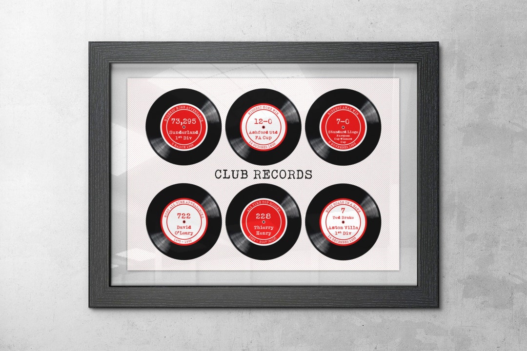 The Gooners - Club Records - Art Print - Framed Options Available - Etsy